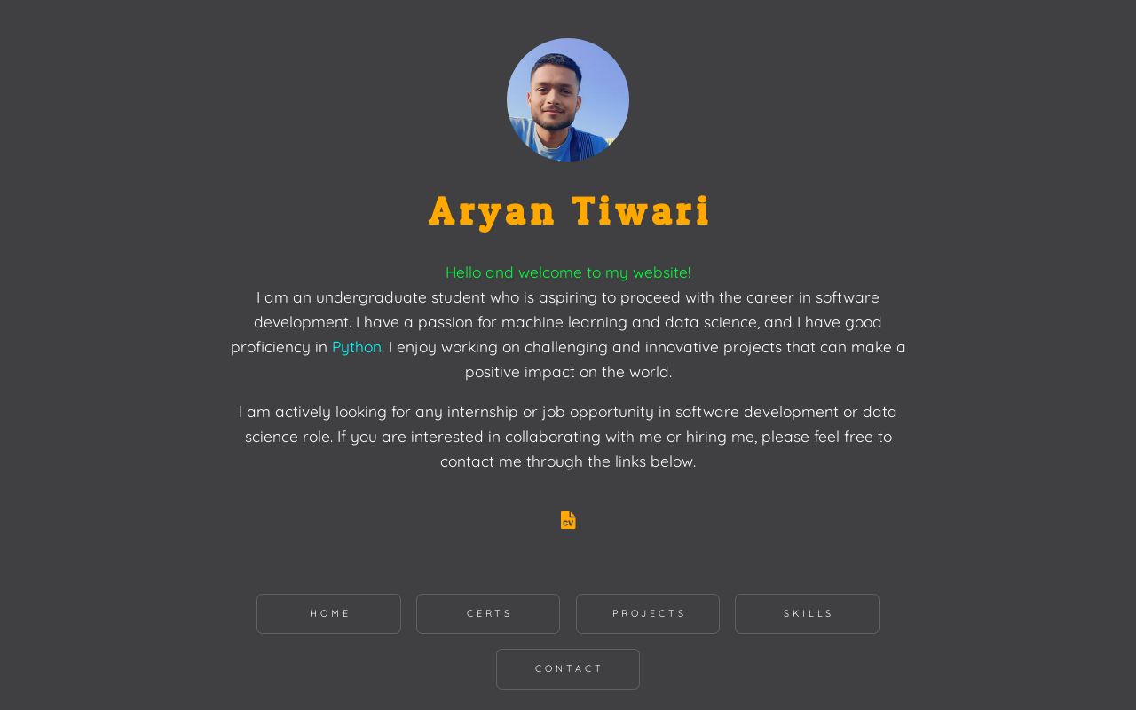 Aryan Tiwari Portfolio